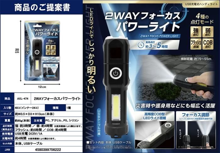 AXL-474 P20x12cm 2WAYフォーカスパワーライト &#1