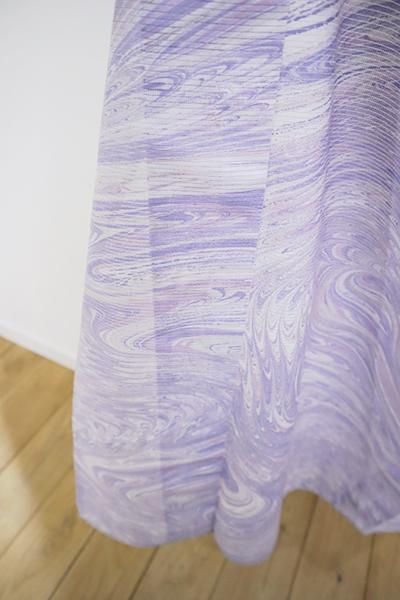 あおき【D-2537】(広め) 綿絽 浴衣 薄紫色 墨流し - 銀座 あおき【D-2537】(広め) 綿絽 浴衣 薄紫色 墨流し - 銀座